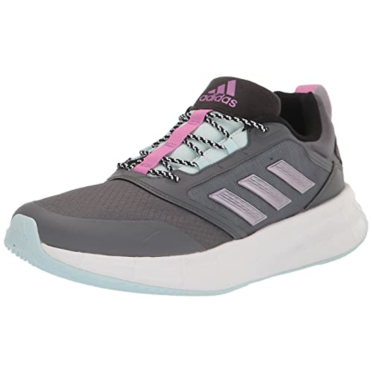 adidas Women's Duramo Protect Running Shoe, Grey/Matte Purple Metallic/Almost Blue, 10