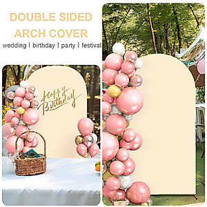 Fitted Wedding Arch Cover 7.2FT Pink Spandex Fabric Suitable for Wedding Arch Backdrop Stand, Birthday, Party, Baby Shower Banquet Arch Decoration (Pink, 7.2FT*4FT)