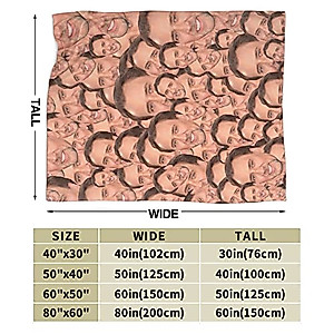 Funny Blanket Super Soft and Thick Four Seasons Anti-Pilling Flannel Throw Blanket Suitable for Sofa Car Bed Camping Adult Kids Keep Warm，50"X40"