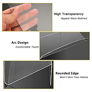 BTSKY 2 Pack Acrylic Book Stand and Cookbook Stand with Smooth Arc Angle Ledge Clear Book Holders for Reading Hands Free Sturdy Cookbook Holder Recipe Book Display Stand