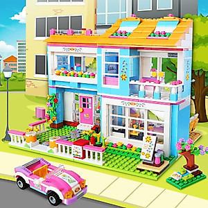 Friends House Building Toy Set for Girls, Friends Family House Supermarket Building Kit with Storage Box, Creative Roleplay Building Blocks Toy Gifts for Kids Boys Girls Aged 6-12 (1657 Pieces)