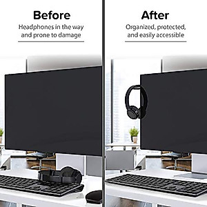 TotalMount Monitor Stand for Headphones and Headsets (Premium-Grade Holder Saves Desk Space and Protects Headphones)