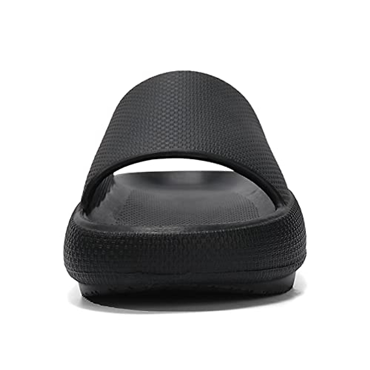 SOVIKER Cloud Slides for Women Pillow Slippers Soft Thick Sole Non-Slip Bathroom Shower Sandals Indoor and Outdoor Slides Black