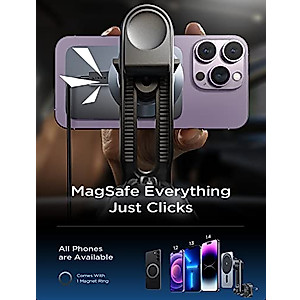 LISEN for Magsafe Car Mount Charger - Magsafe Wireless Car Charger - Magnetic Air Vent Car Phone Holder - 15W Fast Charging Compatible with iPhone 14/13/13 Series