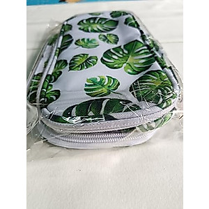 LParkin Tree Leaves Cute Pencil Case Super Large Capacity 3 Compartments Canvas Pen Bag Pouch Stationary Case Makeup Cosmetic Bag
