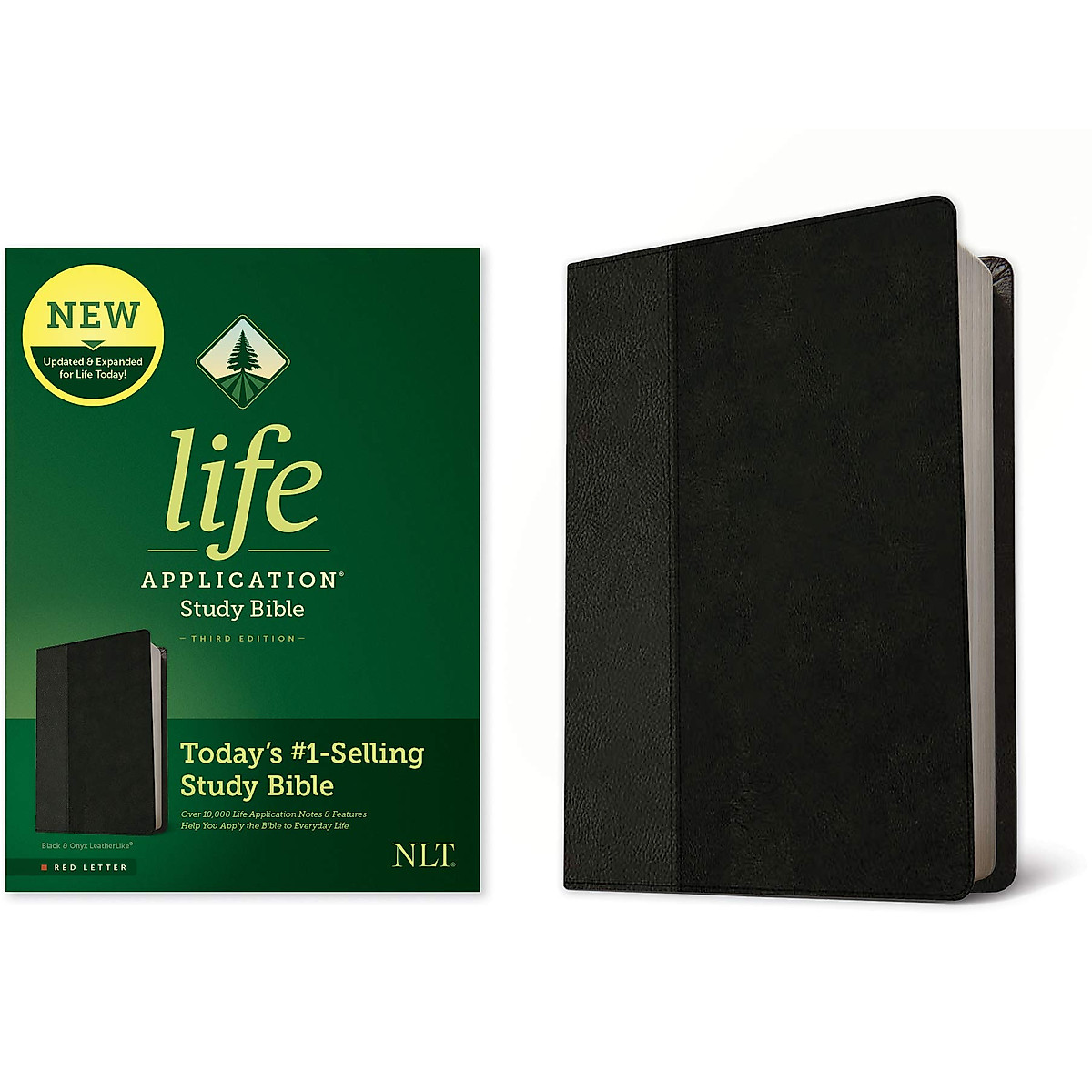 NLT Life Application Study Bible, Third Edition (LeatherLike, Black/Onyx, Red Letter)