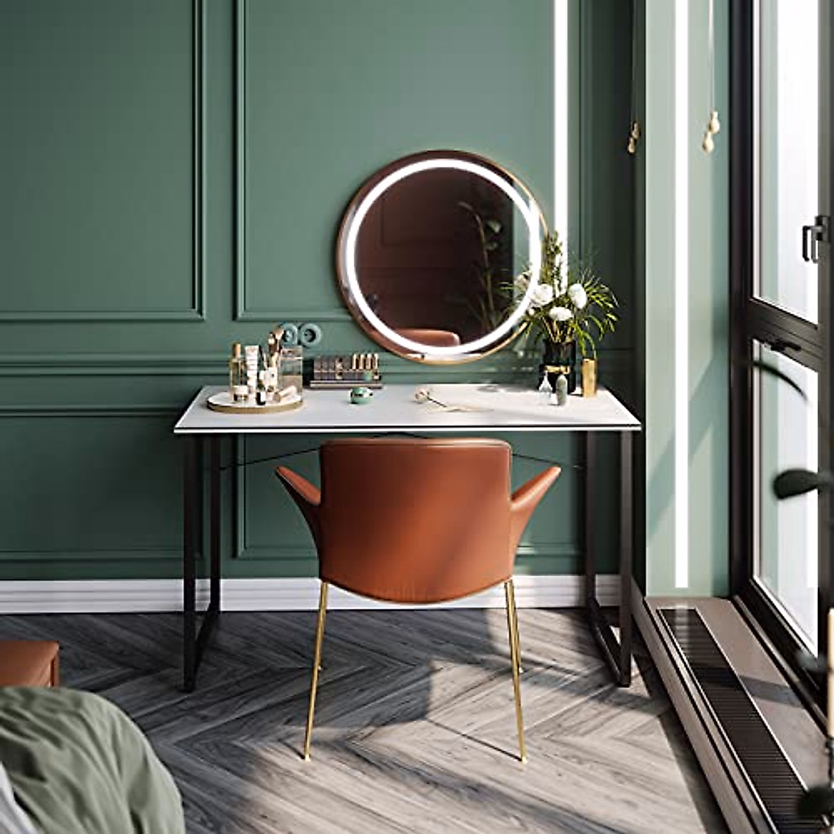 Coleshome 40 Inch Computer Desk, Modern Simple Style Desk for Home Office, Study Student Writing Desk, White Black