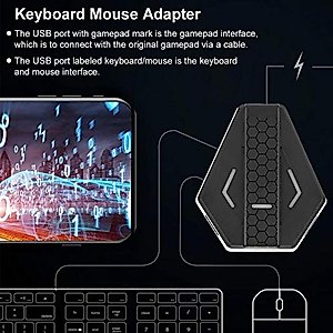 Kafuty-1 Keyboard and Mouse Converter,Gaming Keyboard and Mouse USB Adapter Converter for X-360/X-1/P3/P4/N-Switch Game Console Gamepad,Black(Black)