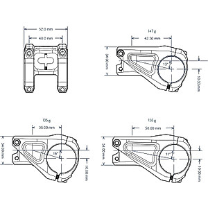 Funn Equalizer Bike Stem with 10mm Drop or Rise - Length 50mm stem with 31.8mm Bar Clamp, Durable and Lightweight Alloy Bike Stem for Mountain Bike and BMX Bike (Red)