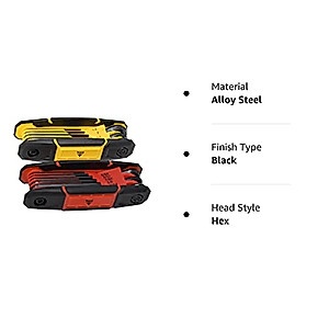 Texas Best Folding Metric and SAE Hex Keys | Metric and SAE Allen Wrench Set | Heat Treatment S2 Finish | 2 Pack