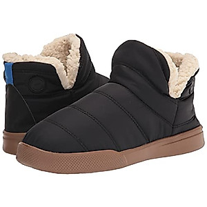 Dearfoams Men's Bryant Nylon Memory Foam Sport Lounge Bootie Slipper, Black, Large