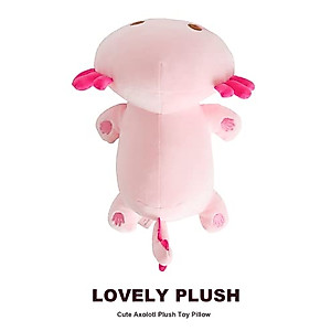 Onsoyours Cute Axolotl Plush, Soft Stuffed Animal Salamander Plush Pillow, Kawaii Plush Toy for Kids (Pink Axolotl A, 13")