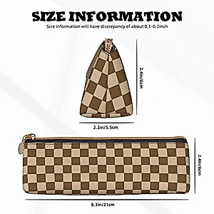 Triangle Leather Pencil Case With Zipper,Pencil Bag,Makeup Cosmetic Pouch,Money Bag Key Pouch Small Tool Pouch For School University Office Child Girls Boys Adults Men Women