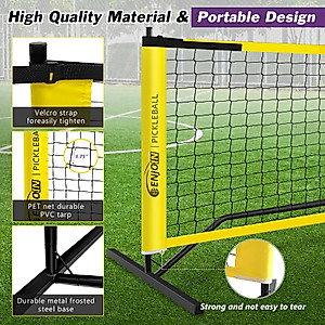 ENJOIN Pickleball Net Portable Outdoor - 22FT Regulation Size Set Driveway Pickleball Set with Net, Pickleball Nets and Accessories Included 4 Premium Wood Pickleball Paddles, 4 Outdoor Pickleballs