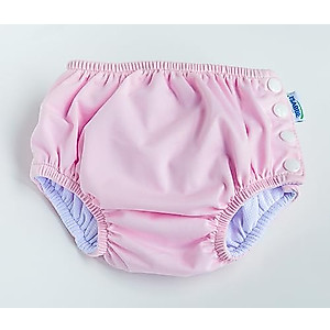 ISABBE Reusable Swim Diaper for Babies & Toddlers - Perfect Nappy for Swimmers in Pool or Beach - Great for Little Boys and Girls. (Pack of 2, Large Pink Strawberry)