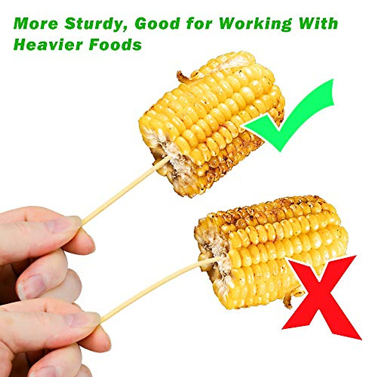 Hysagtek 400 Pcs Wood Skewers 6 Inch Bamboo Skewers Fruit Skewers Chocolate Fountain Sticks Fondue Sticks for Appetizer, BBQ, Cocktail, Kabob, Chocolate Fountain, Barbecue, Party