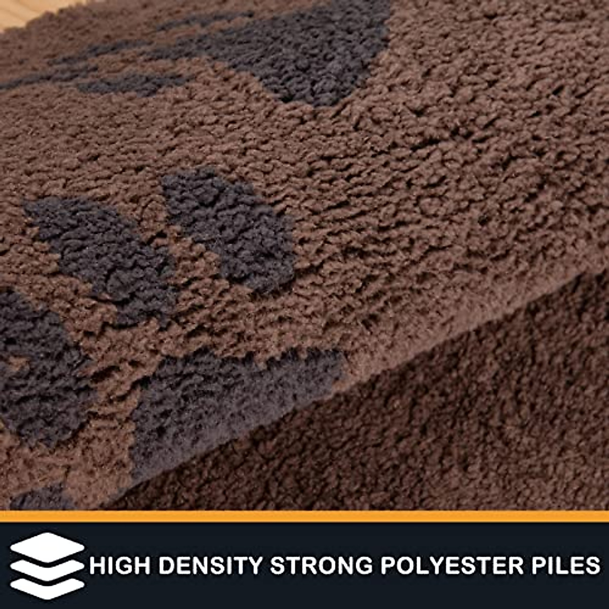 PURRUGS Dirt Trapper Door Mat 24" x 35.5", Non-Skid/Slip Machine Washable Microfiber Entrance Rug, Shoes Scraper, Dog Door Mat, Super Absorbent Floor Mat for Muddy Wet Shoes and Paws, Brown