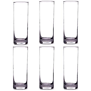 LEMONSODA Premium Highball Glass Set - Elegant Tom Collins Glasses Set of 6-12oz Tall Drinking Water Glasses - Bar Glassware for Mojito, Whiskey, Cocktail - Crystal High Ball Glass Drink Tumblers