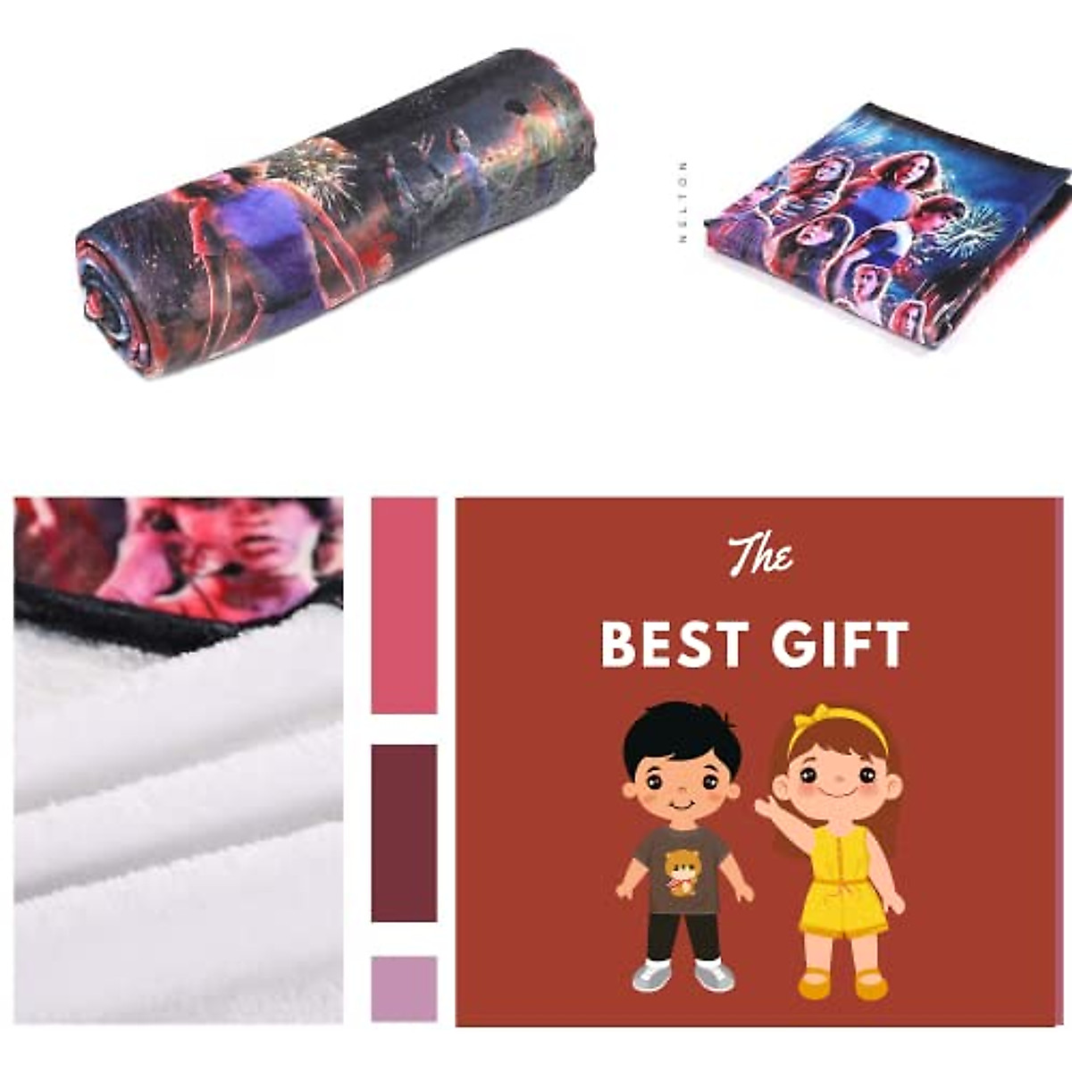 Nelton [60 x 80 inches Plush Throw Fleece Blanket, Lightweight Soft Plush Fluffy Warm Cozy – Perfect for Bed, Sofa