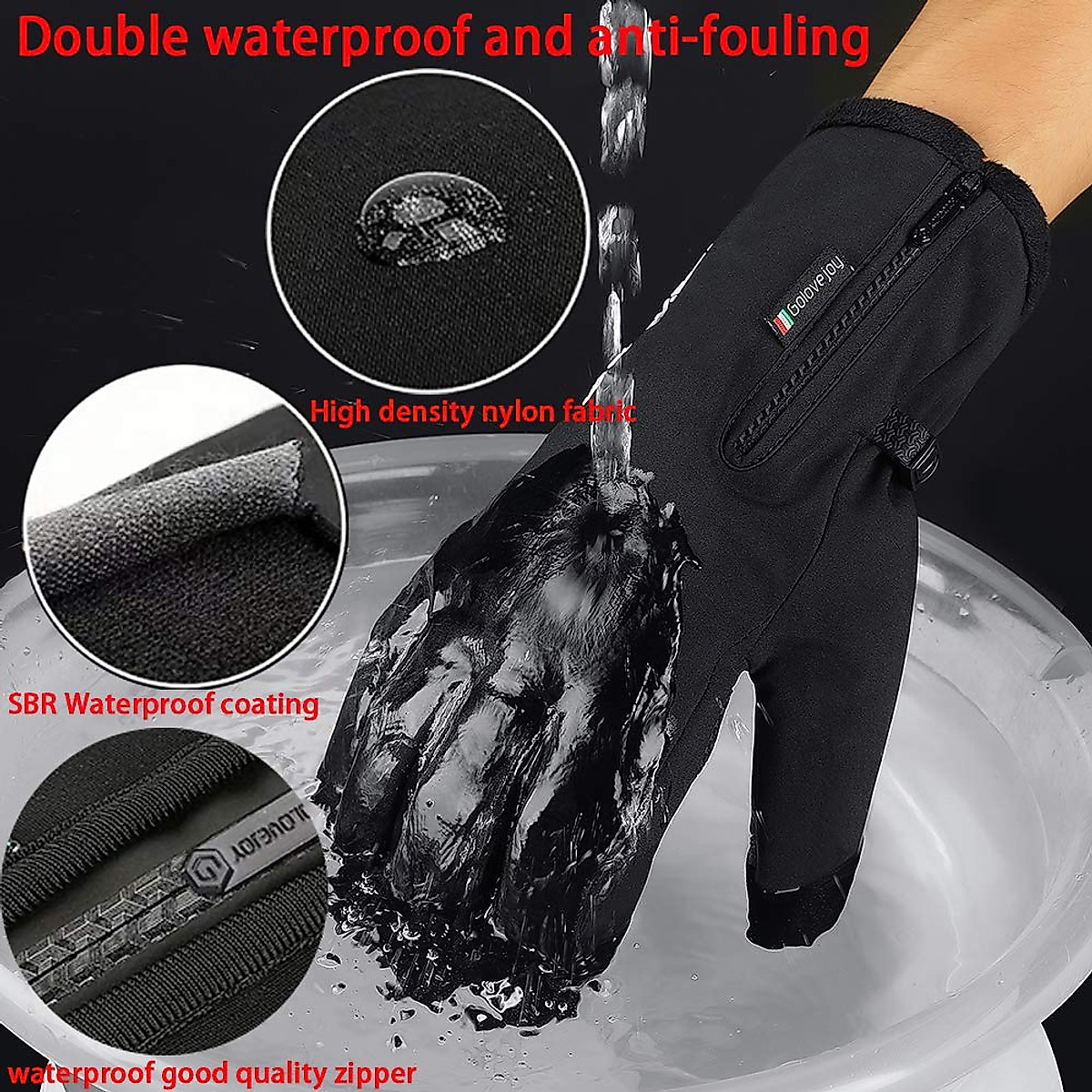 Y&R Direct Mens Winter Gloves -30℉Windproof Waterproof Touch Screen Gloves for Outdoor Work (X-Large)