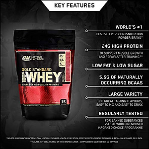 Optimum Nutrition 100% Gold Standard Whey Protein Powder Delicious Strawberry 450G