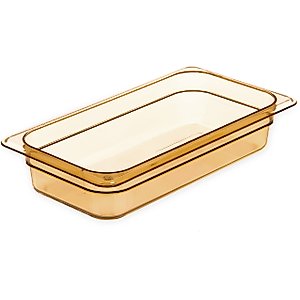 Carlisle FoodService Products 3086013 StorPlus High Heat Food Pan, 2.5" Deep, Third Size, Amber