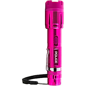 POLICE Stun Gun 1159 - Aluminum Rechargeable with LED Flashlight, Pink