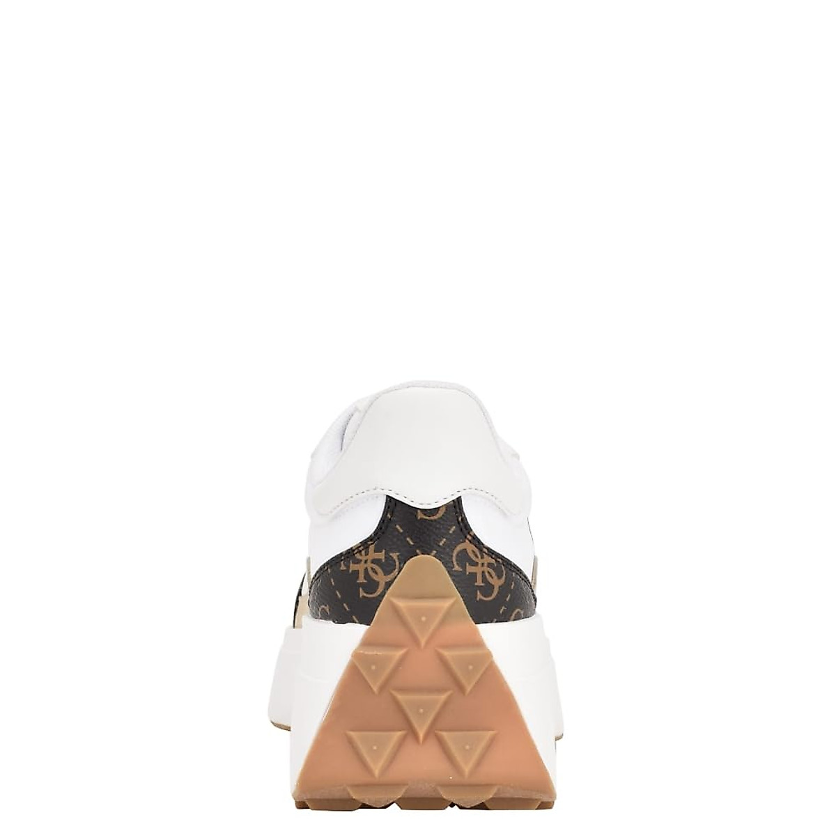 Guess Women's CALEBB Sneaker, White/Brown 145, 8.5