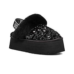 UGG Women's FUNKETTE Chunky Sequin Slipper, Black, 6