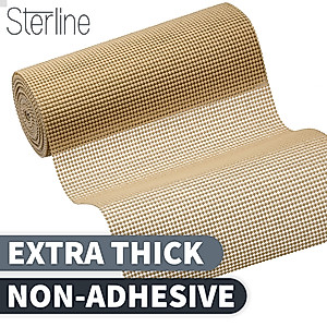 Sterline Shelf Liner Paper - Drawer Liner Papers Gold - 12 in x 20 ft, Cut-to-Size, Non-Adhesive, Durable, Non-Slip Mat, Easy Install, Strong Grip - Kitchen Cabinet Liners, Black Shelf Paper Liner