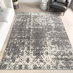 nuLOOM Deedra Modern Abstract Area Rug - 8x12 Area Rug Modern/Contemporary Grey/Ivory Rugs for Living Room Bedroom Dining Room Kitchen