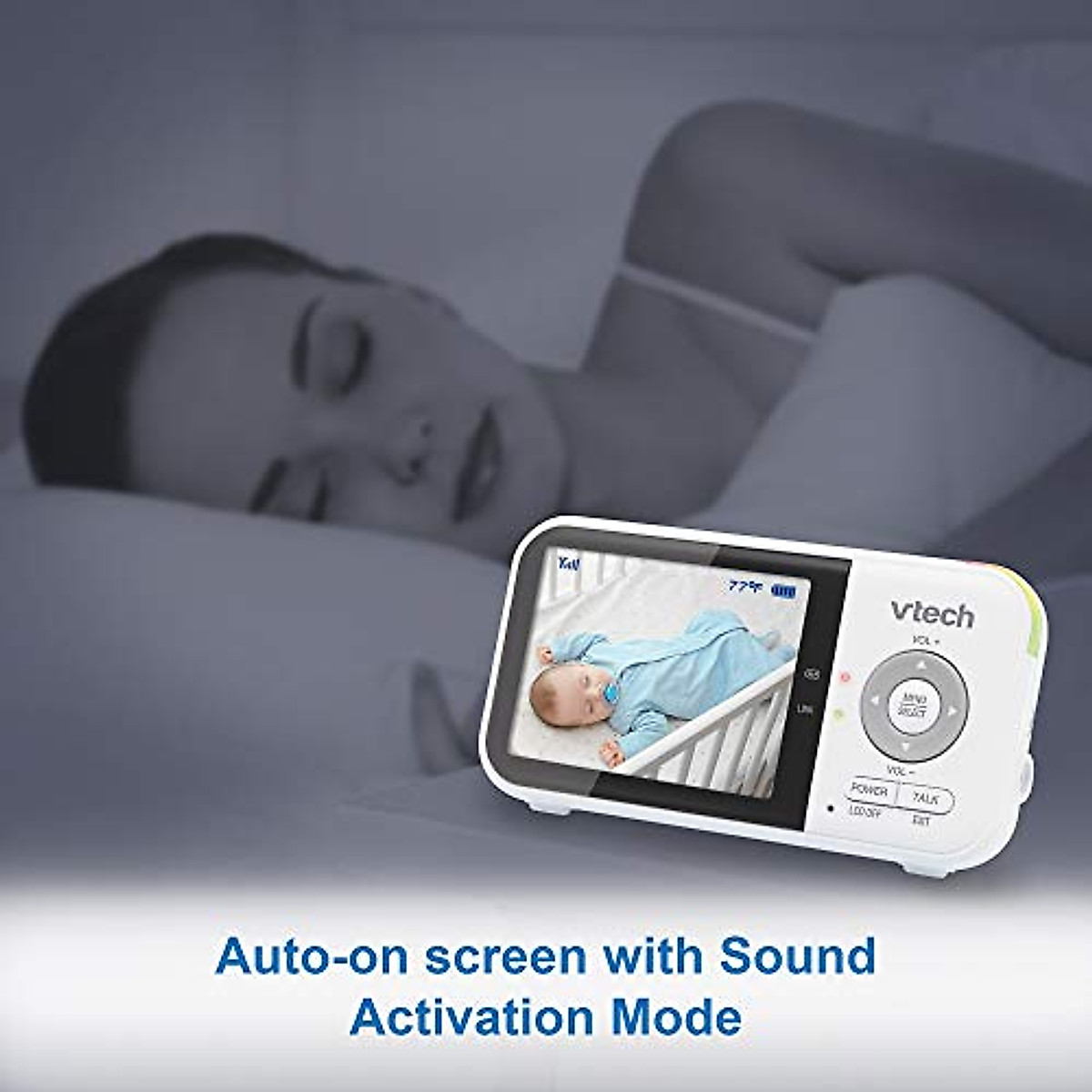VTech VM819 Video Baby Monitor with 19 Hour Battery Life, 1000ft Long Range, 2.8” Display, Auto Night Vision, 2Way Audio Talk, Temperature Sensor and Lullabies