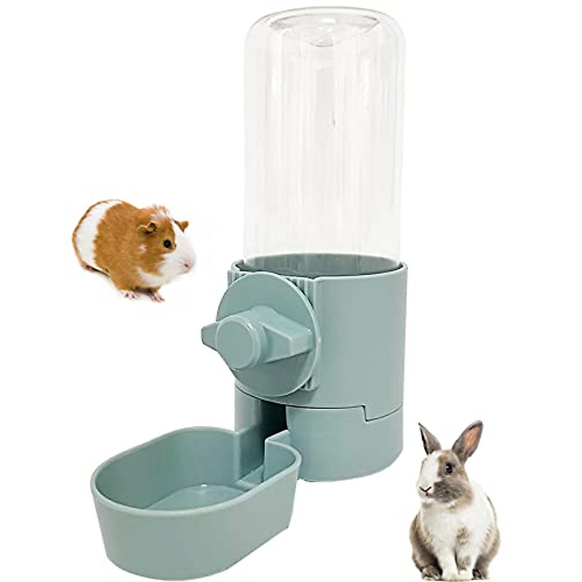 Rabbit Water Bottle 17 OZ Bunny Hanging Water Fountain Automatic Guinea Pig Water Dispenser No Leak Drinking Feeder for Bunny Chinchilla Hamsters Cat Dog Small Animals (Blue)