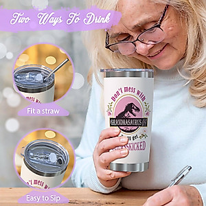 Mothers Day Gifts for Grandma from Granddaughter, Grandson, Grandkids, Grandchildren - Birthday Gifts for Grandmother - 20 Oz Tumbler Cup