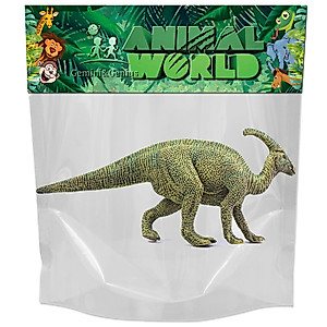 Gemini&Genius Parasaurolophus Dinosaur Toy for Kids, Parasaurolophus Dino Action Figure Toy - 7.5 Inches Length Dino Gift for 3-12 Years Old Kids (Green)