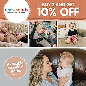 Chewbeads - Toddler Utensils Set - 4 Piece Baby, Kid or Toddler Silverware Set - Toddler Forks and Spoons Flatware - 100% Safe, BPA Free & Phthalate Free (Blue/Grey)