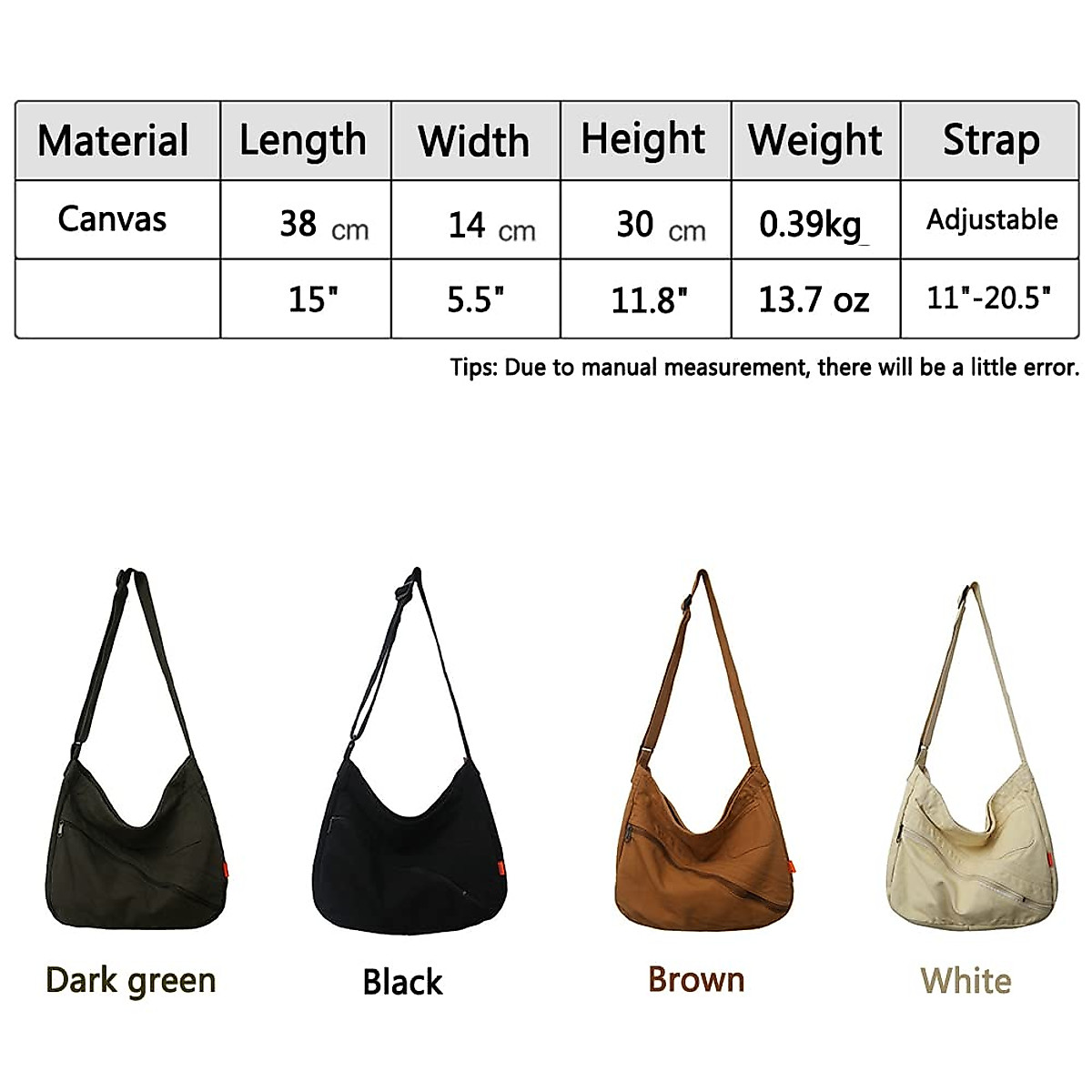 GOQUFOY Canvas Cross Body Bag Purses for Women Trendy Green Unisex Messenger Crossbody Handbags Women's Tote Bag with Zipper Pockets Hand Bags Medium Hobo Bags Shoulder Bag for Travel Teens Everyday