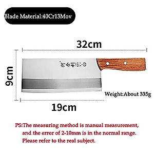 Cleaver Knife 7 Inch – Chinese Chef Knife with rosewood Handle, Vegetable Meat Cleaver Knife with case, Anti-rust Kitchen Knife for Cooking