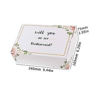 Bridesmaid Proposal Box Set of 6, 1 Maid of Honor Proposal Box and 5 Will You be My Bridesmaid Boxes for Bridesmaid Gifts