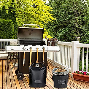 Kintaki 20LBs Fuel Pellet Storage Bag, Wood Pellet Camping Storage Bucket Containers for Grill, Waterproof Smoker Pellet Dispenser, Wood Pellet Storage Bucket, Black