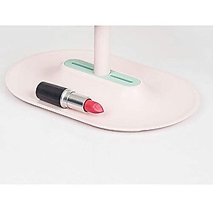 KXA Foldable Makeup Mirror, Vanity Mirror Dimmable LED Lights with Wide-Angle Touch Screen and Countertop Adjustable 90 Degree Bracket