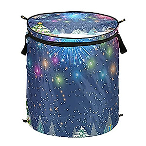 Christmas Tree Snowman Pop Up Laundry Hamper Collapsible with Lid Dirty Clothes Hamper Laundry Basket Clothes Toy Books Organizer for Home, Kids Toy, Laundry Room