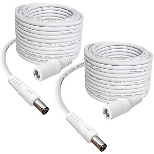 SIOCEN【2-Pack DC Power Extension Cable 13ft 5.5mm x 2.1mm 12V DC Security Camera Extension Cord Male to Female for CCTV Indoor,Standalone LED Strip,DC Power Supply Adapter Extender Cable
