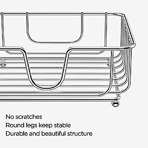 GMFINE Napkin Holder for Table, Napkin Holders for Paper Napkins, Flat Metal Black Napkin Holders for Kitchen & Dining Table, 6.9" x 6.9" x 2.2" Inside Size (Chrome)