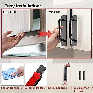 Self-Stick Instant Cabinet Drawer Handles Door Adhesive Handles,2pcs Aluminum Kitchen Cabinet Drawer Pull Handle with Adhesive Sticker,Perfect for Any Furniture Handle DIY (Silver, Small (5.83"))