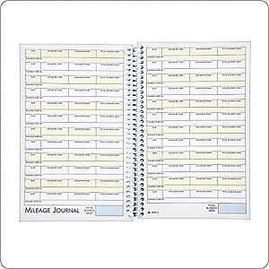 Adams ABFAFR12 Vehicle Mileage and Expense Journal, 5-1/4" x 8-1/2", Fits the Glove Box, Spiral Bound, 588 Mileage Entries, 6 Receipt Pockets,White