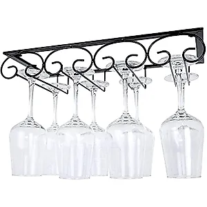 Wine Glass Rack Home Wine Rack Wine Glass Rack Hanging Upside Down Wine Cabinet Wine Rack Goblet Rack Ornaments_60×20cm (Color : Black, Size : 40x20cm)