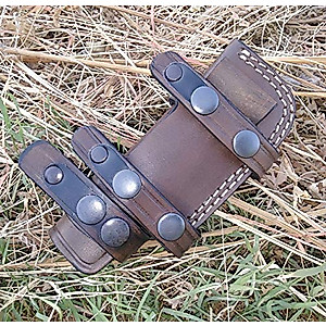 Ottoza Handmade Small Knife Sheath - Leather Knife Sheath LEFT HAND Bushcraft Knife Sheath - Hunting Knife Sheath - Survival Knife Sheath - Horizontal Carry Dark Brown TOP GRAIN LEATHER No:129