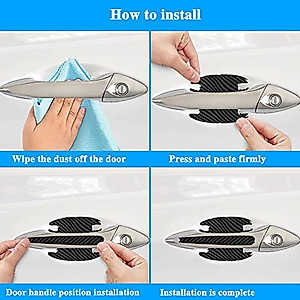 FQMY Car Door Handle Protector, Car Door Handle Scratch Protector Accessories, Universal Car Door Handle Cup Protector, Waterproof Anti-Scratch Car Paint Protective Films(14 Pieces) (Black)