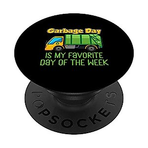 Garbage Day Favorite Day Waste Truck Driver Trash Recycling PopSockets Swappable PopGrip